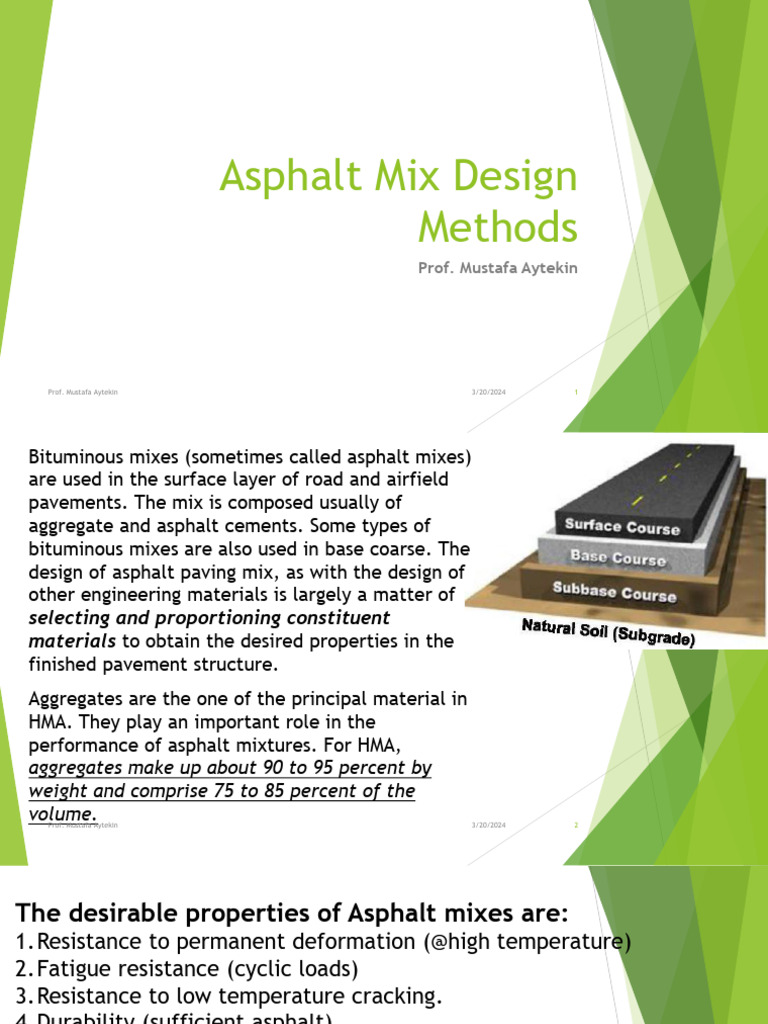 Lect#7 - Marshall Asphalt Mix DesignMethod | PDF | Road Surface | Materials
