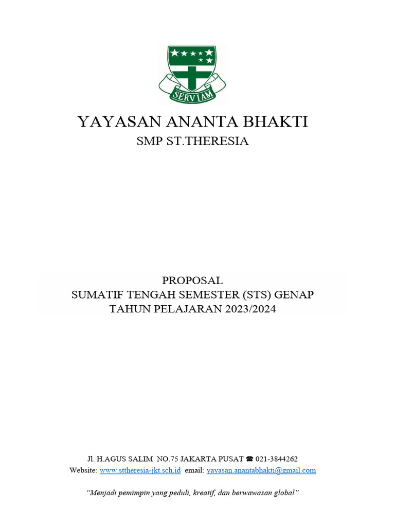 Proposal PTS GENAP TP 2023 2024 | PDF | Karier & Perkembangan