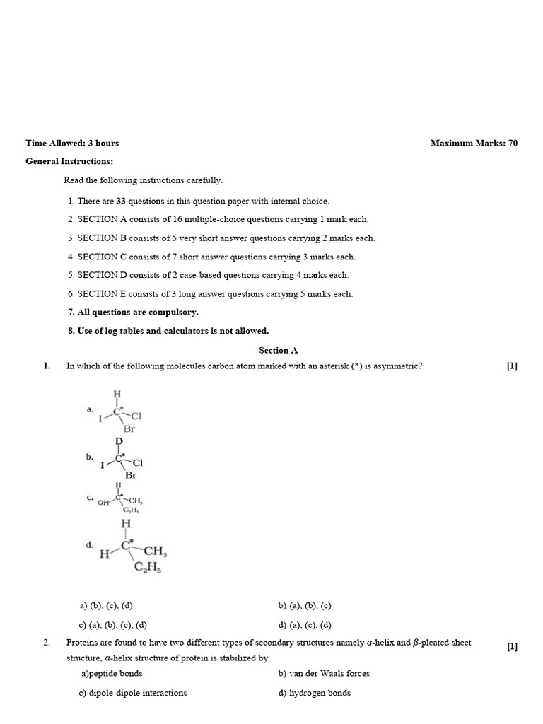 Pre Board G12 | Download Free PDF | Chloride | Chemical Reactions