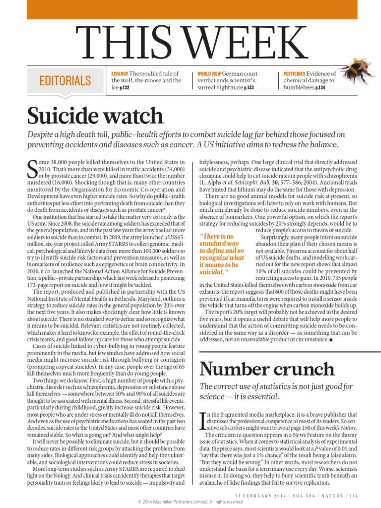 Estadistica, Articulo, Number Crunch. | PDF | Suicide | Statistics
