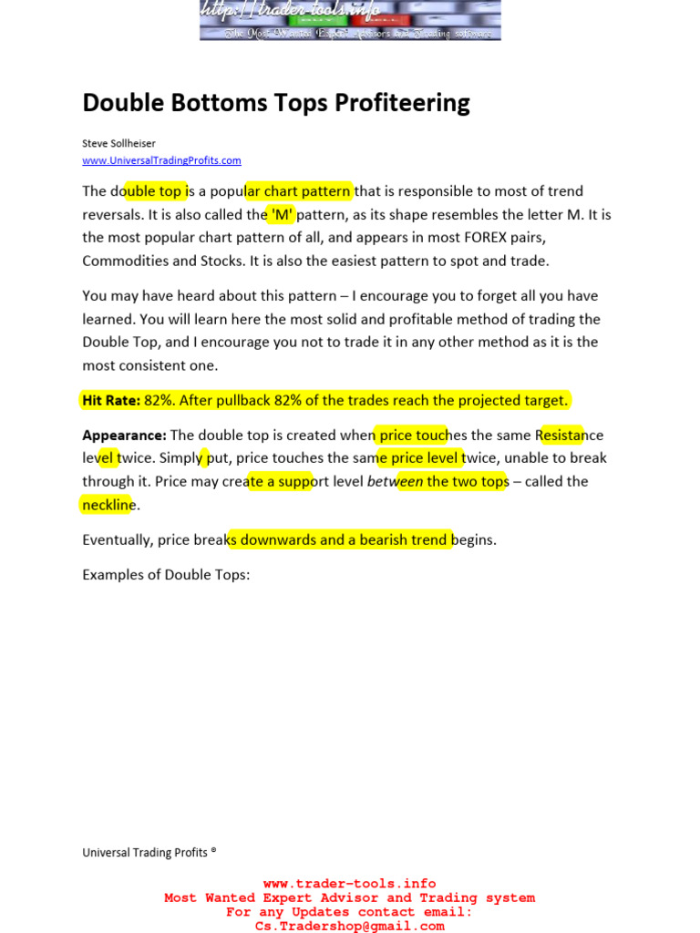 double-bottoms-tops | PDF | Market Trend | Prices