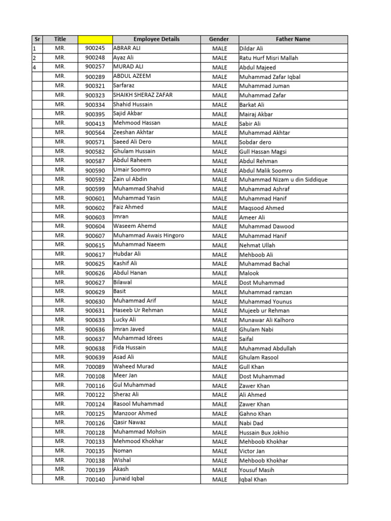 JS Bank Employee Data Format | PDF | Karachi | Pakistan
