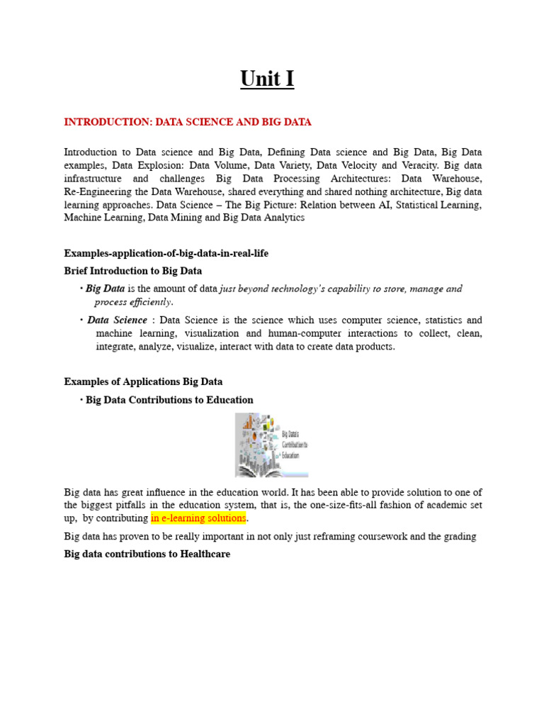 DSBDA - Unit - 1 | PDF | Data Warehouse | Business Intelligence