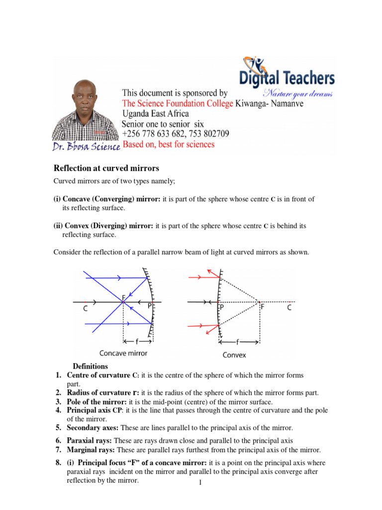 Curved Mirrors Concave and Convex | PDF | Mirror | Optics