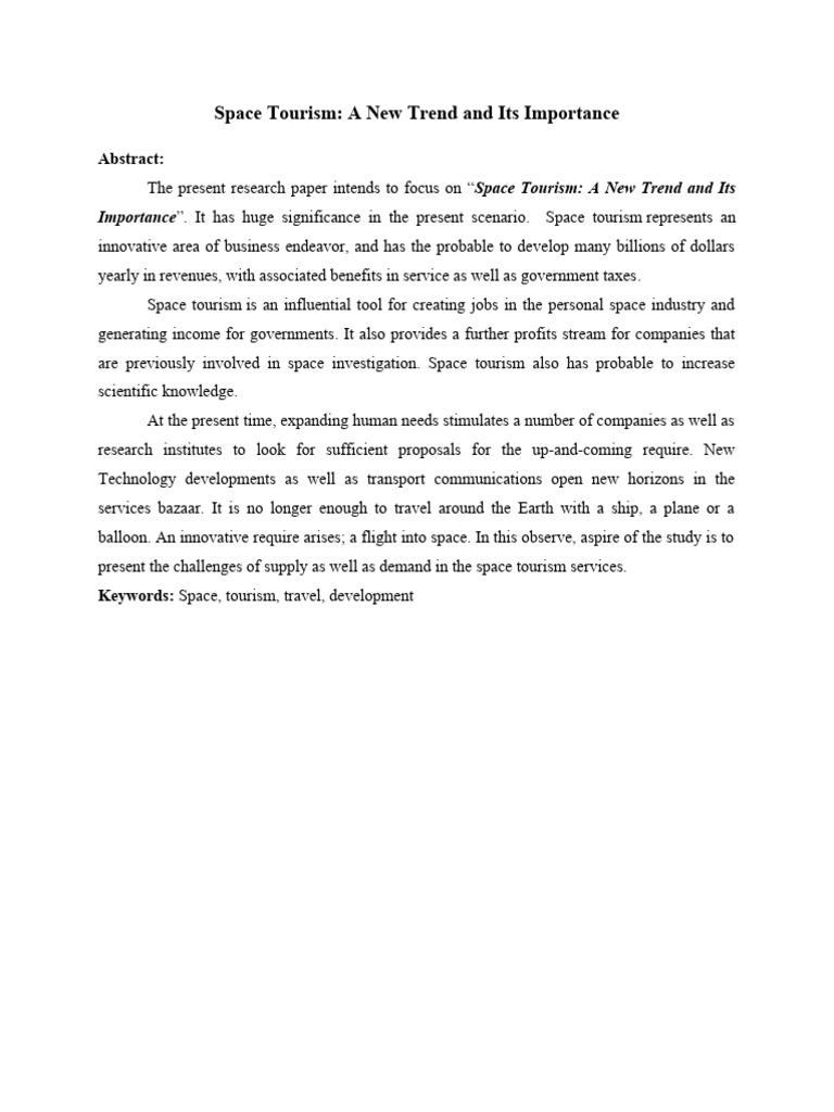 Space Tourism: Economic and Scientific Impact | PDF | Tourism | Spaceflight