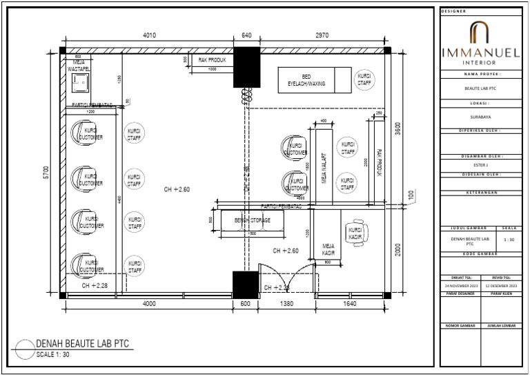 Revisi 3 Denah Beaute Lab PTC | PDF