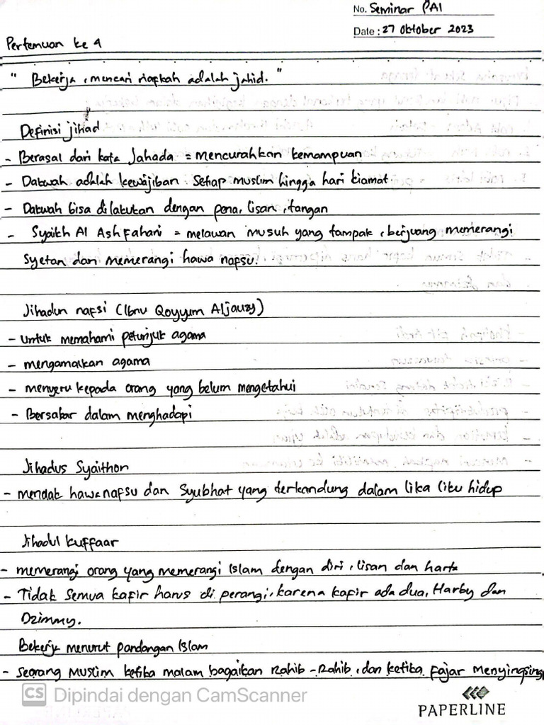 Resume Senimar Pendidikan Agama Islam Pertemuan Ke 4 | PDF