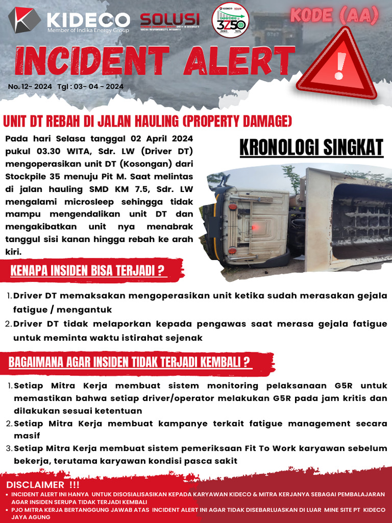 Insiden Unit DT Rebah di Jalan Hauling | PDF