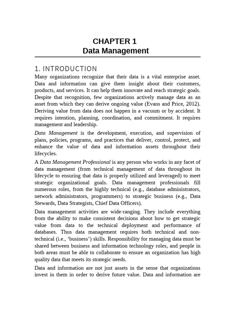 Principles of Data Management Overview | PDF | Metadata | Strategic ...