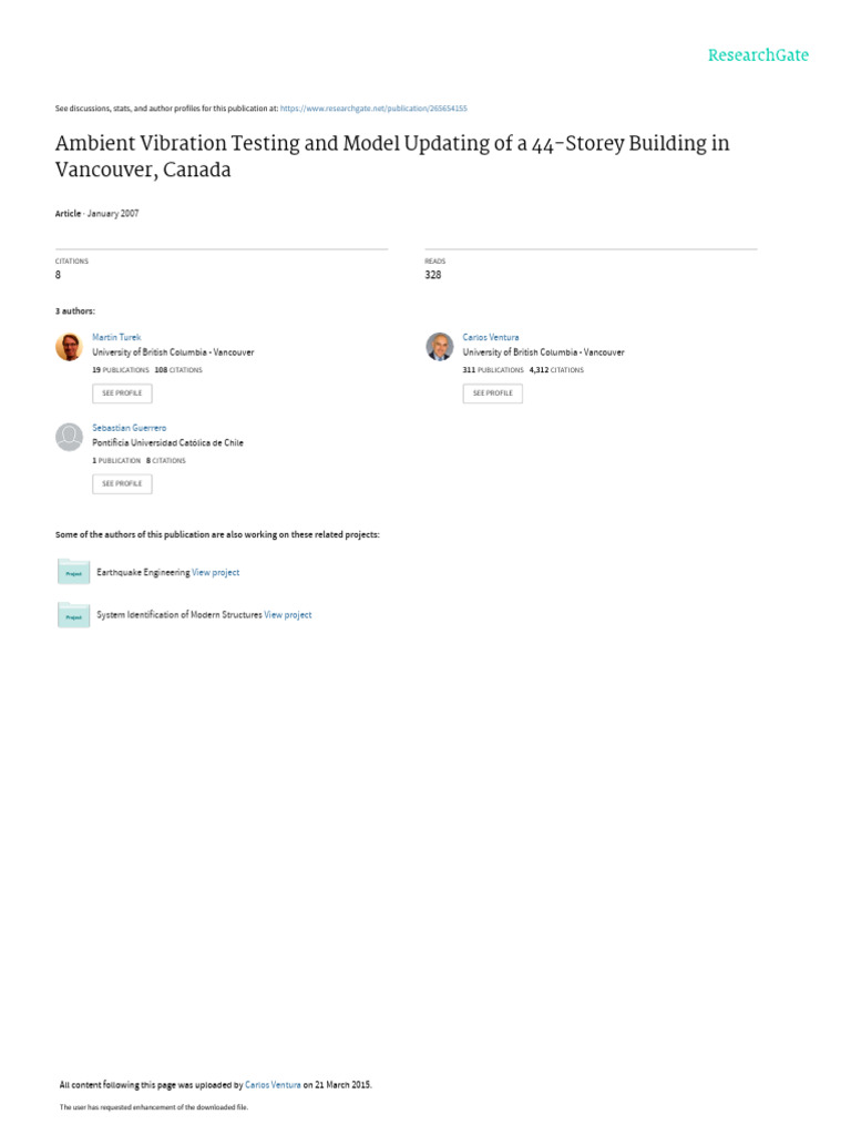 Ambient Vibration Testing in Vancouver | PDF | Science & Mathematics ...