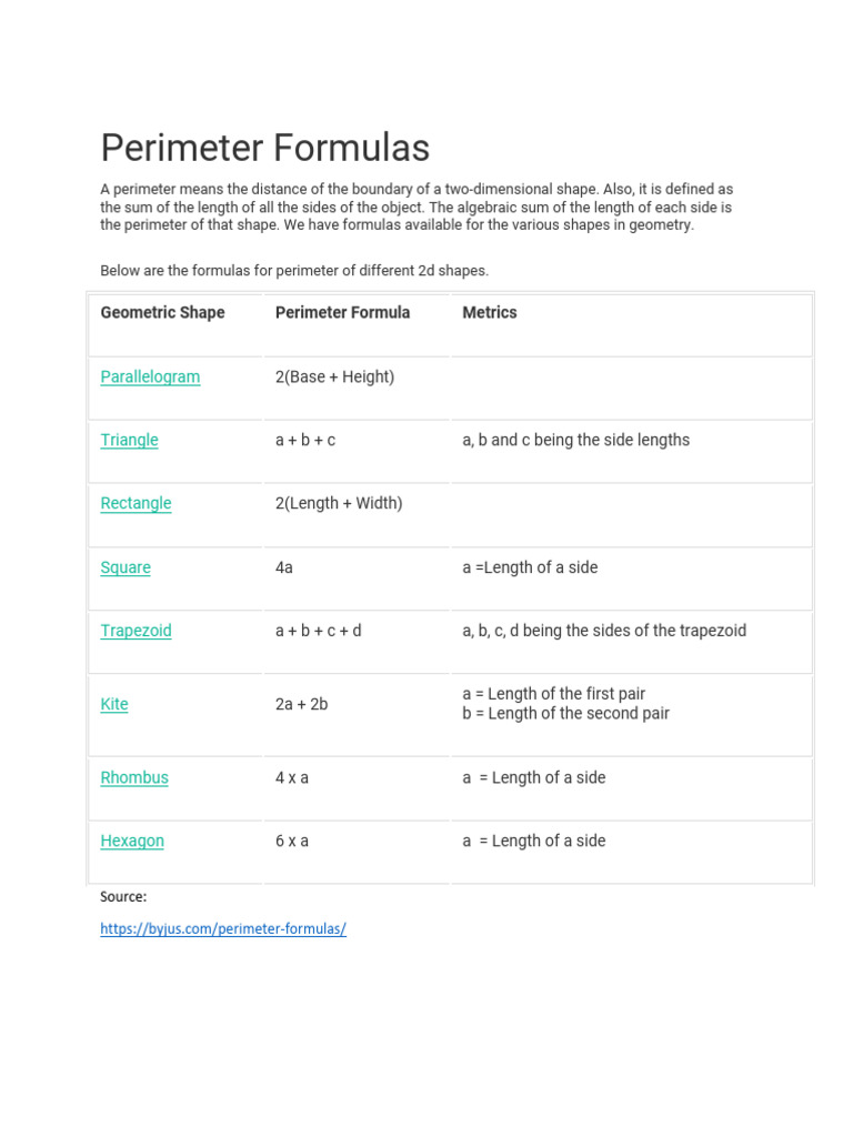 A Perimeter | PDF | Teaching Methods & Materials