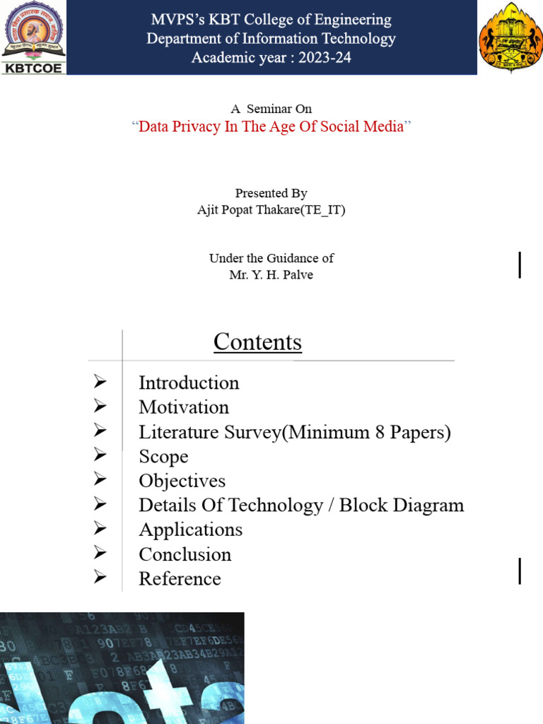 MVPS's KBT College of Engineering Department of Information Technology Academic Year: 2023-24 ...