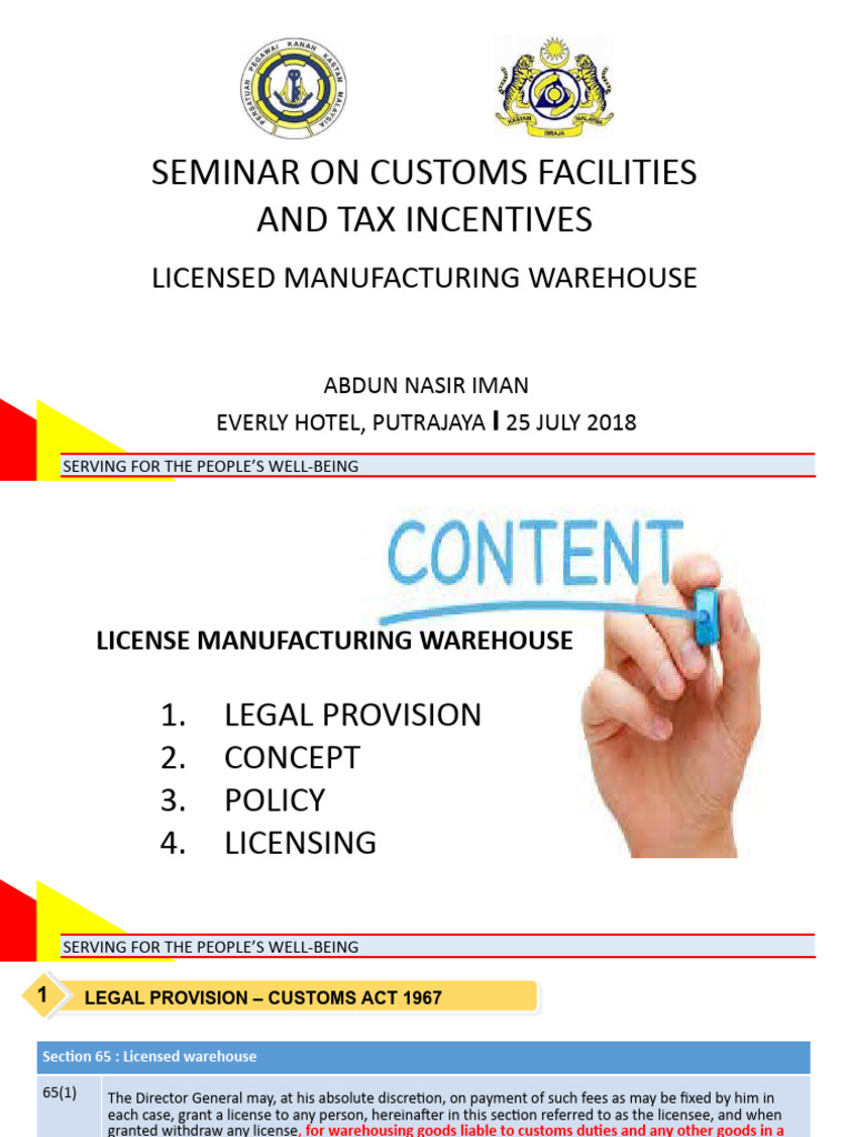 Customs & Tax Incentives Seminar | PDF | License | Customs