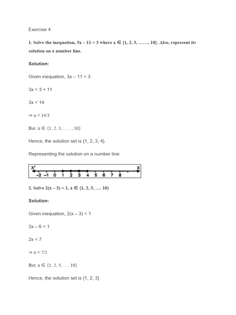 Maths Chap 4 Inequalities | PDF | Inequality (Mathematics) | Elementary Mathematics