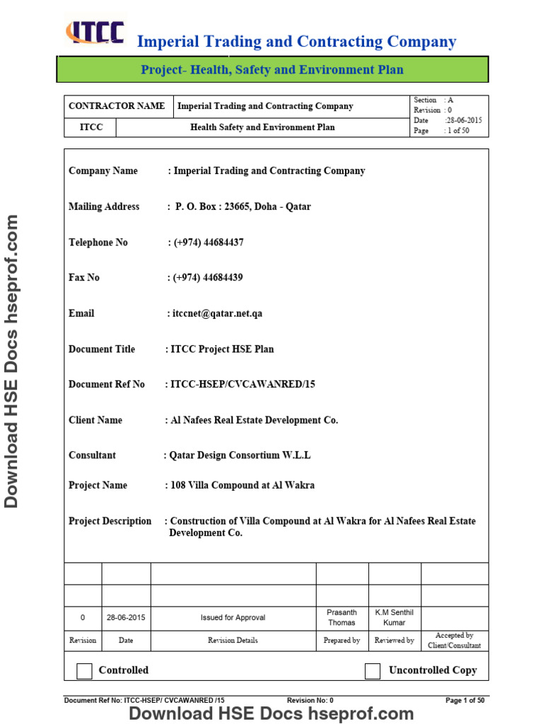 Ehs Plan | Download Free PDF | Occupational Safety And Health | Safety