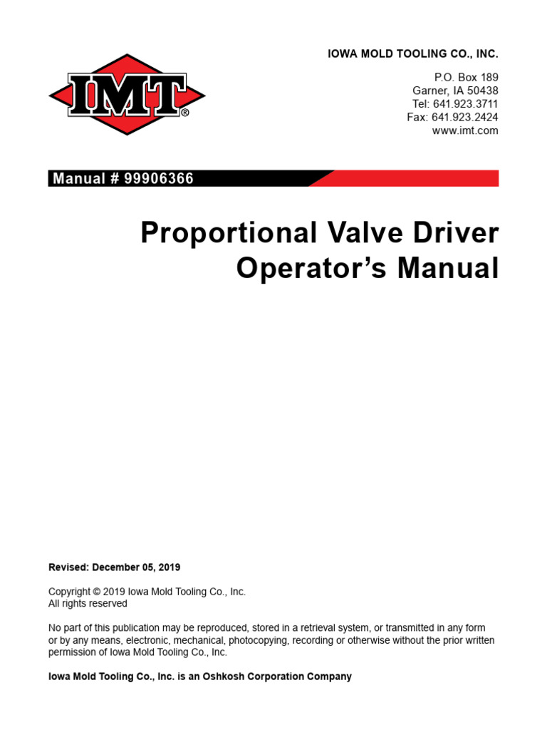 Valve Driver Operators Manual | PDF | Electrical Connector | Light ...