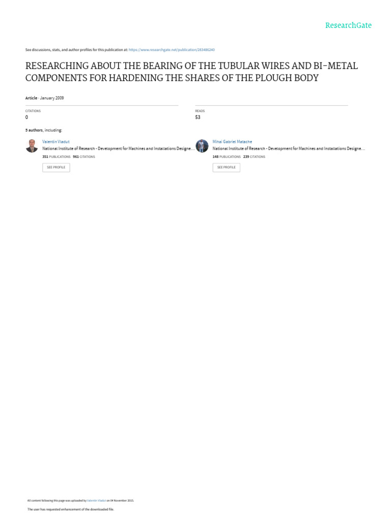 RESEARCHING ABOUT THE BEARING OF THE TUBULAR WIRES AND BI-METAL3831Timisoara | PDF | Hardness ...