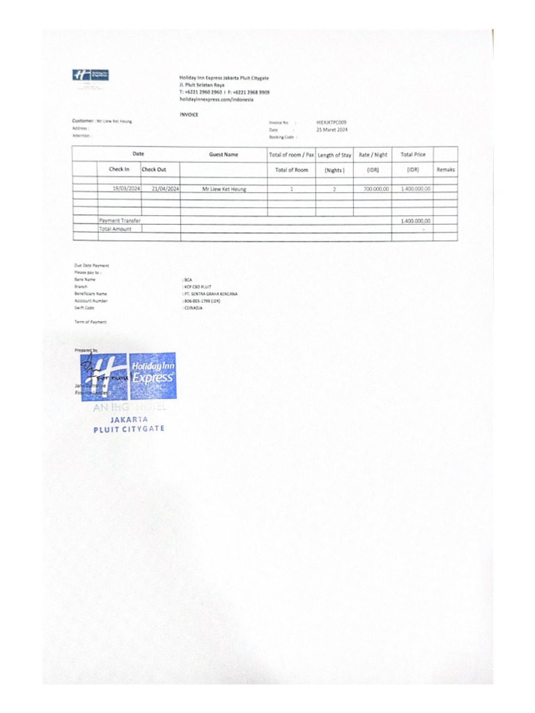 Holiday Inn Express Jakarta Pluit Citygate | PDF