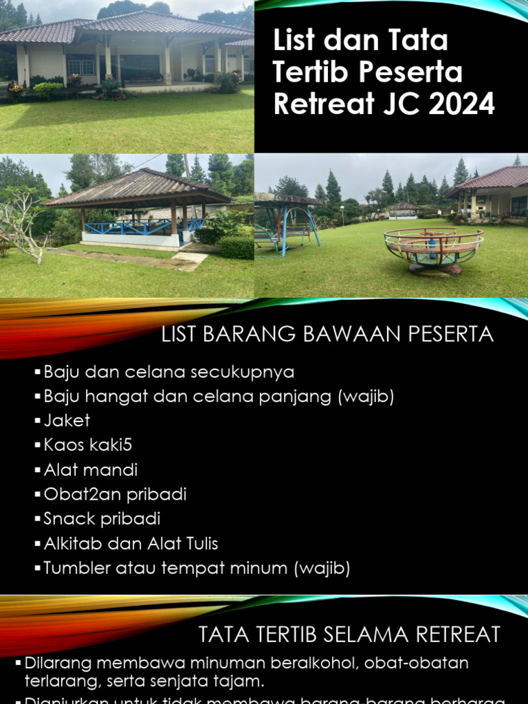 List Dan Tata Tertib Peserta Retreat JC 2024 | PDF