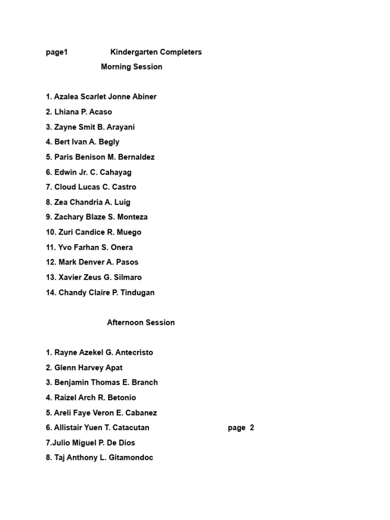 Kindergarten Completers Loida 62nd Moving Up 2024 | PDF