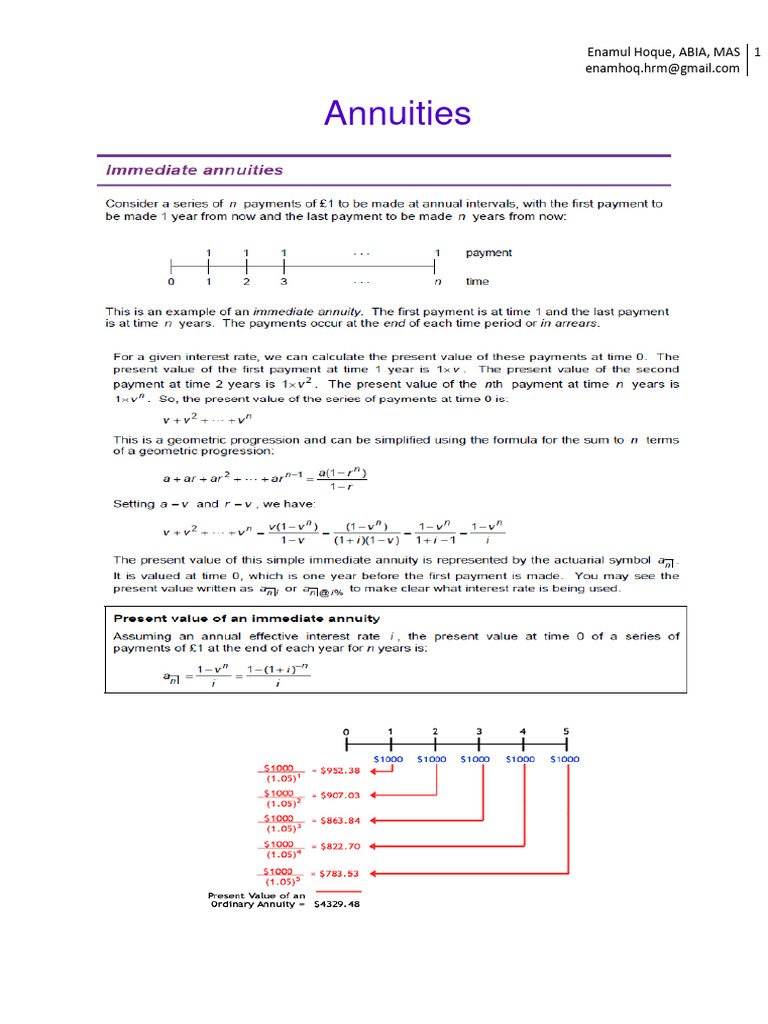 Annuities | PDF | Investing | Actuarial Science