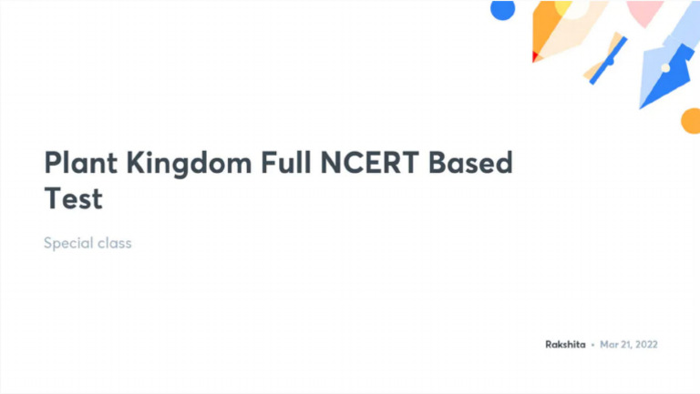 Plant Kingdom Full NCERT Based Test With Anno | PDF