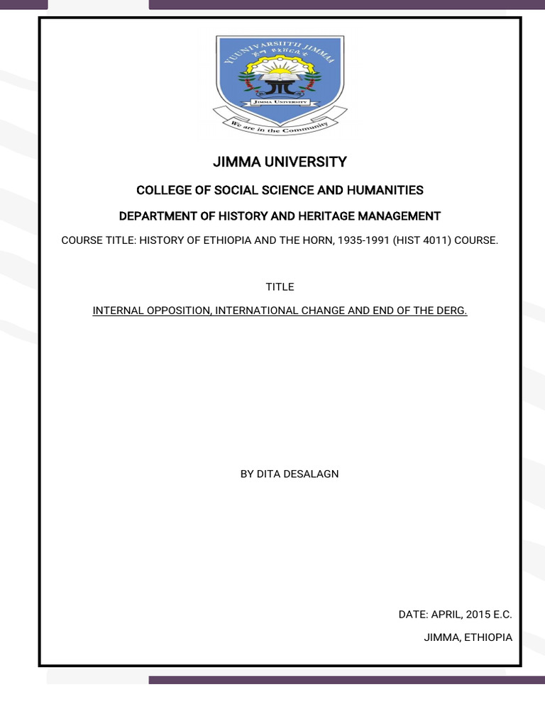 Intenal Opposition, International Change and End of The Derg Regime | PDF