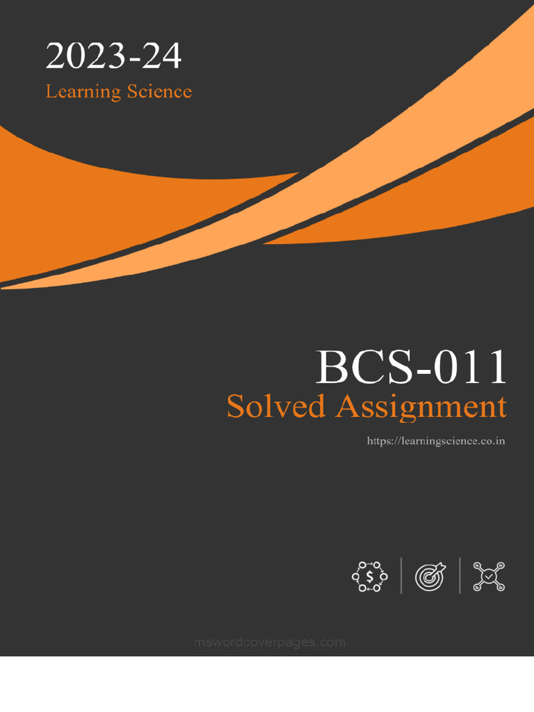 BCS-011 Solved Assignment 2023-2024 | PDF