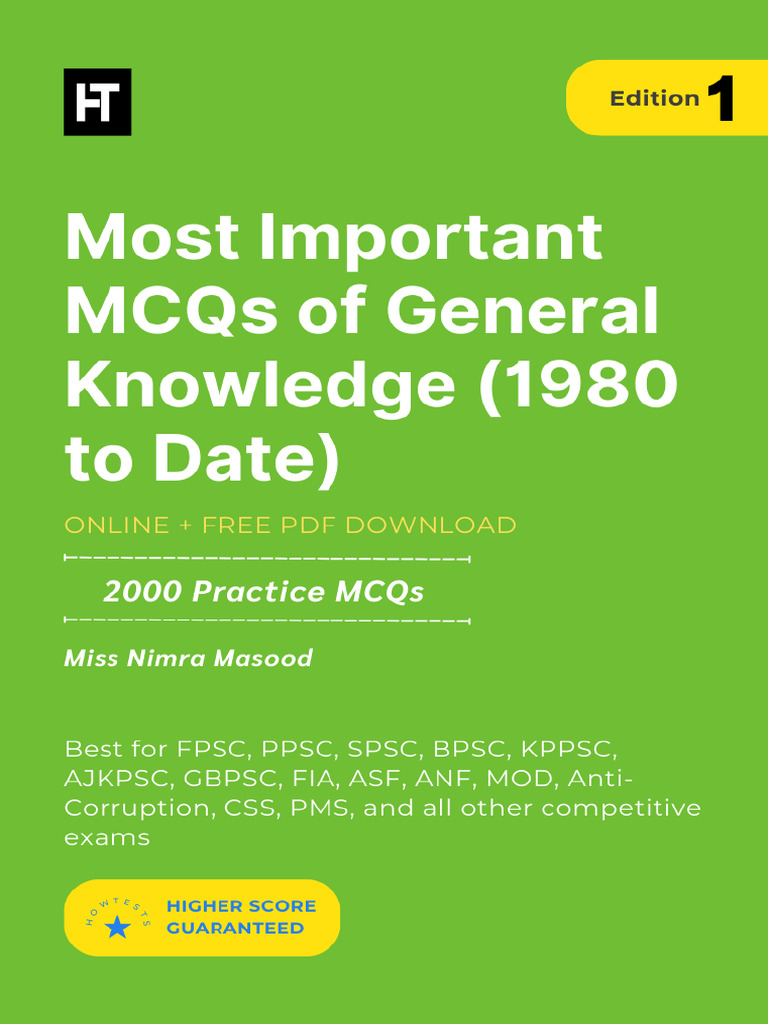 Most Important MCQs of General Knowledge (1980 To Date) - Answer - 7 | PDF | Technology ...