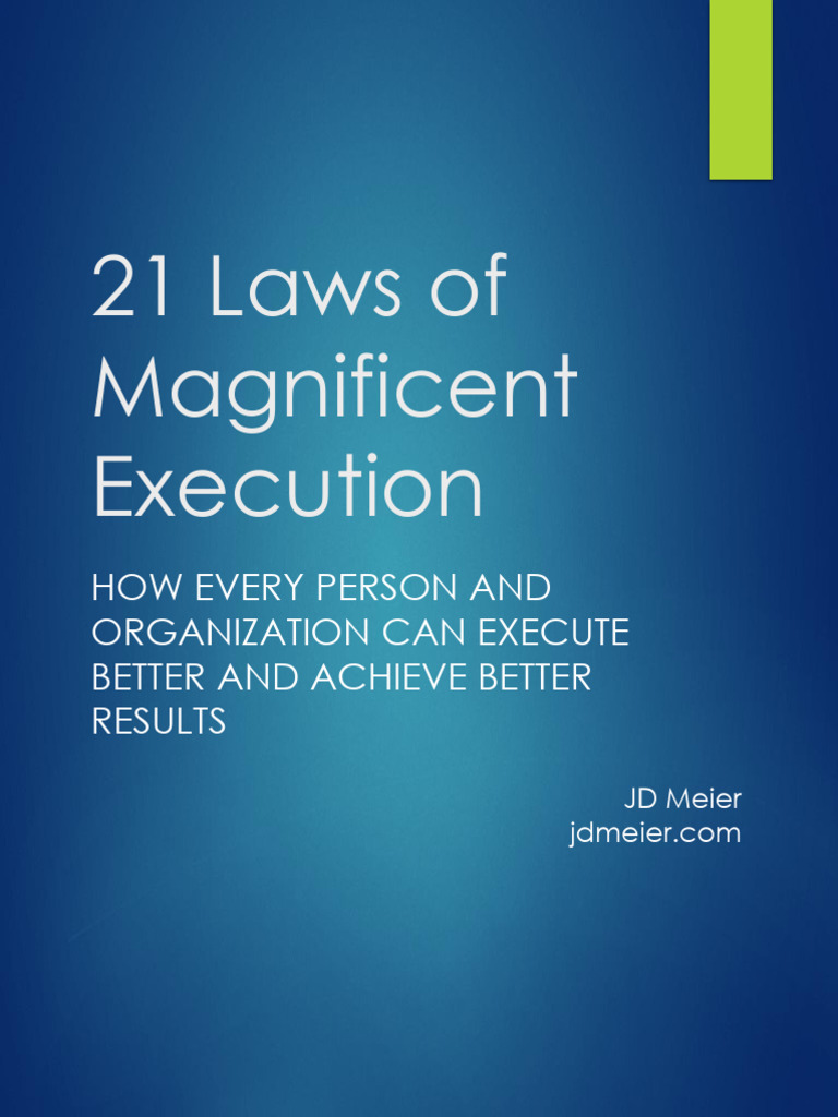 21 Laws of Magnificent Execution | PDF | Psychological Resilience ...