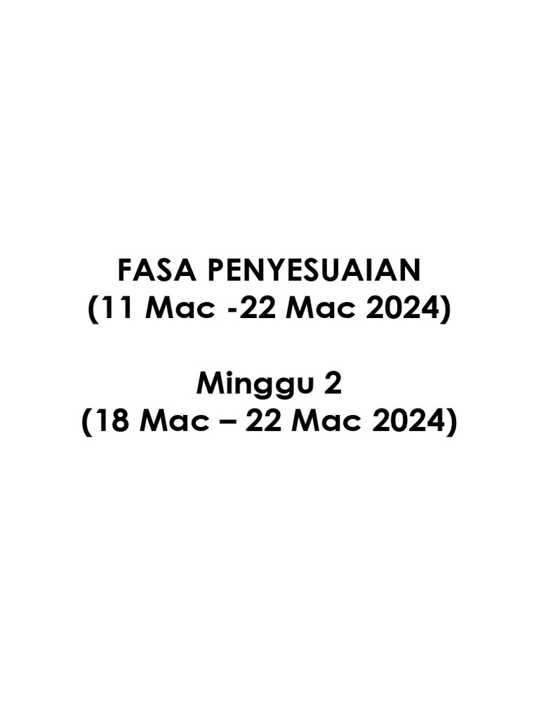 Week 2 RPH Tahun 1 | PDF