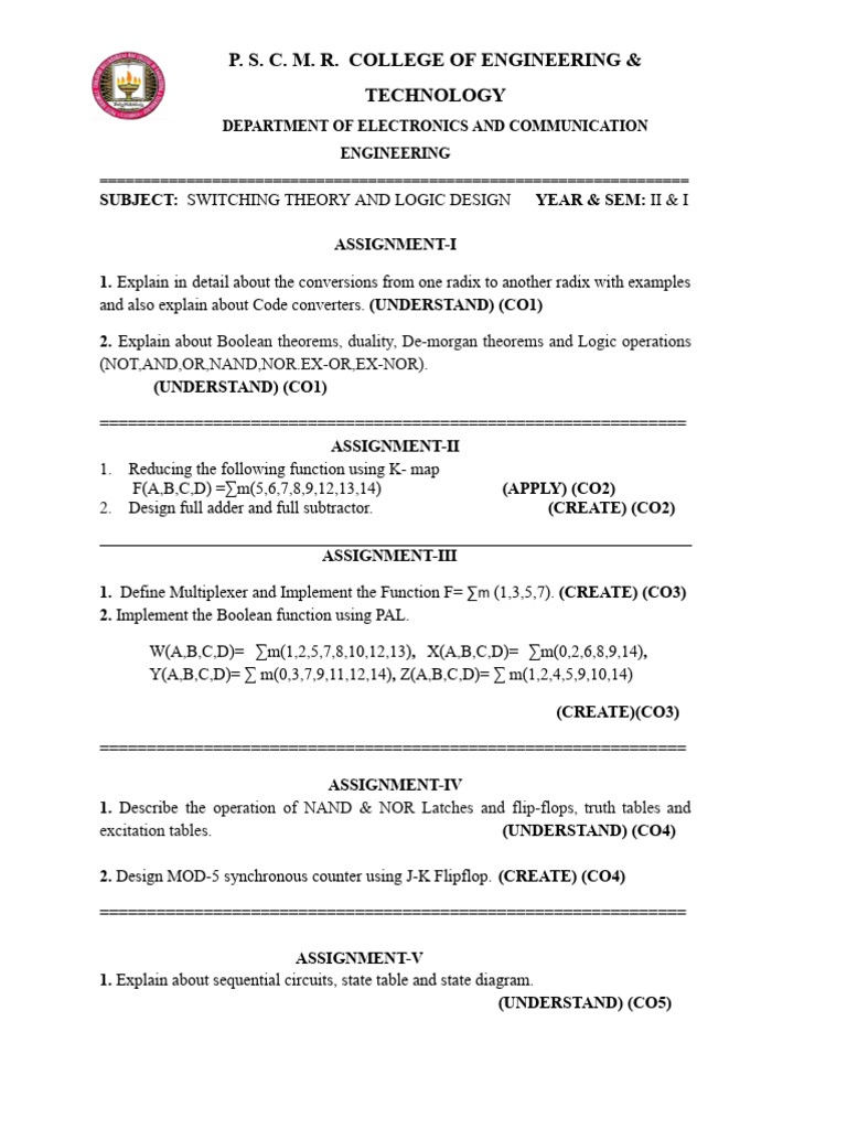 Assignment Questions | PDF | Computer Engineering | Electronic Design