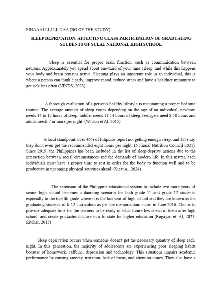 Research G10 | Download Free PDF | Sleep Deprivation | Sleep