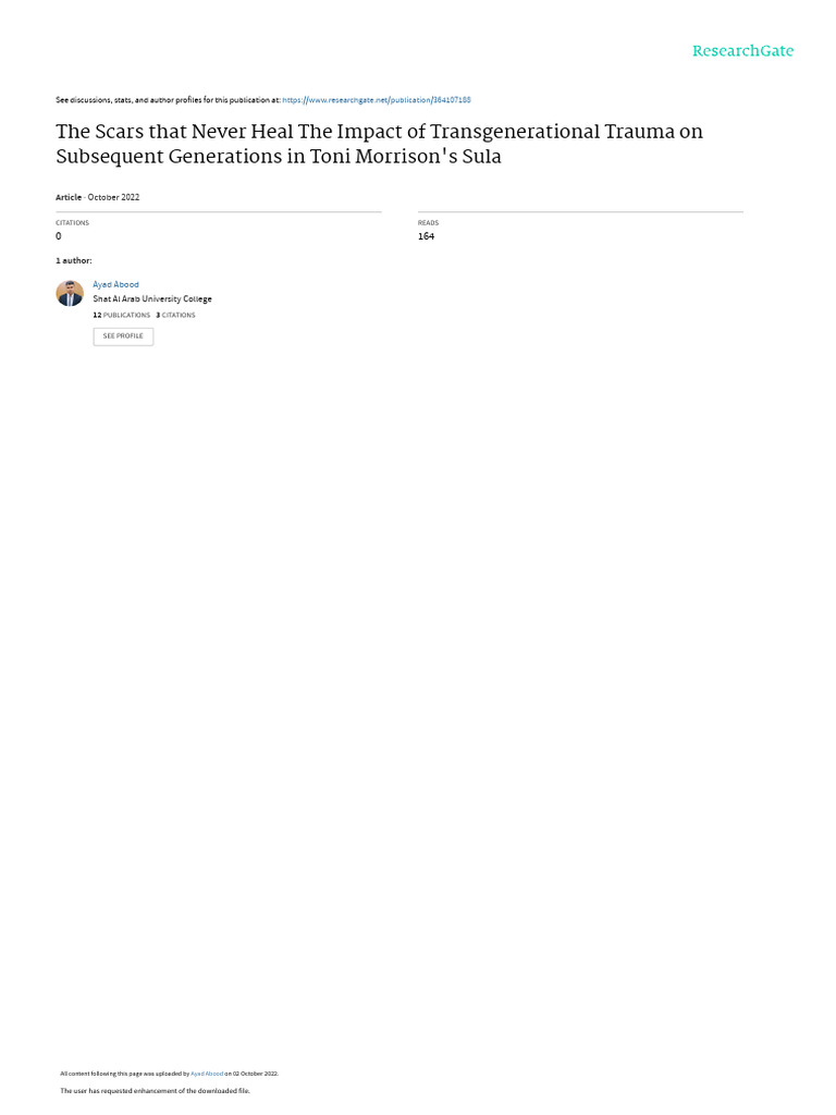 The Scars That Never Heal The Impact of Transgenerational Trauma On ...