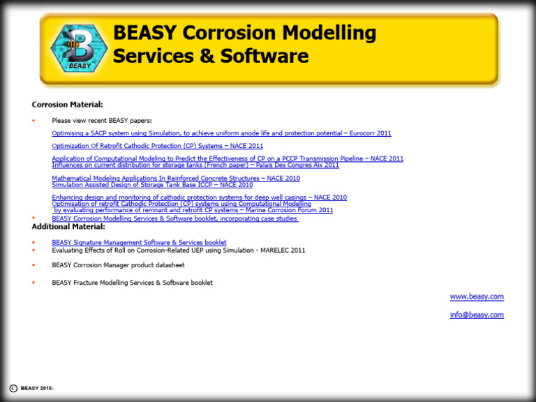 BEASY Corrosion Modelling Services & Software | PDF