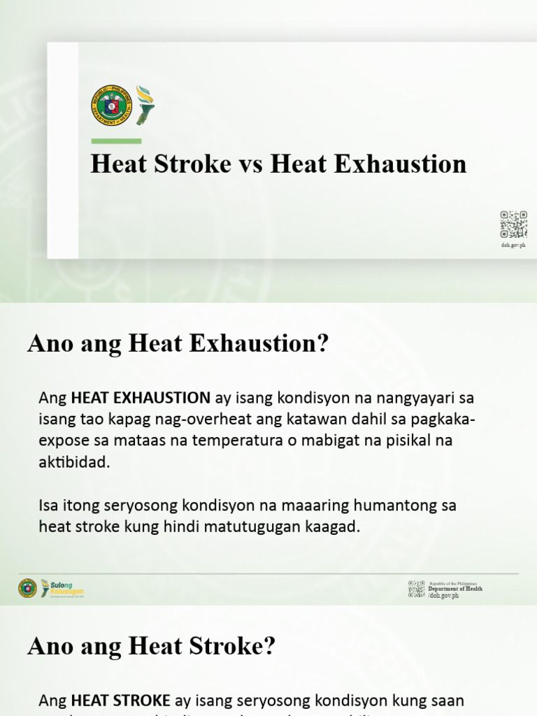 Heat Stroke Vs Heat Exhaustion | PDF