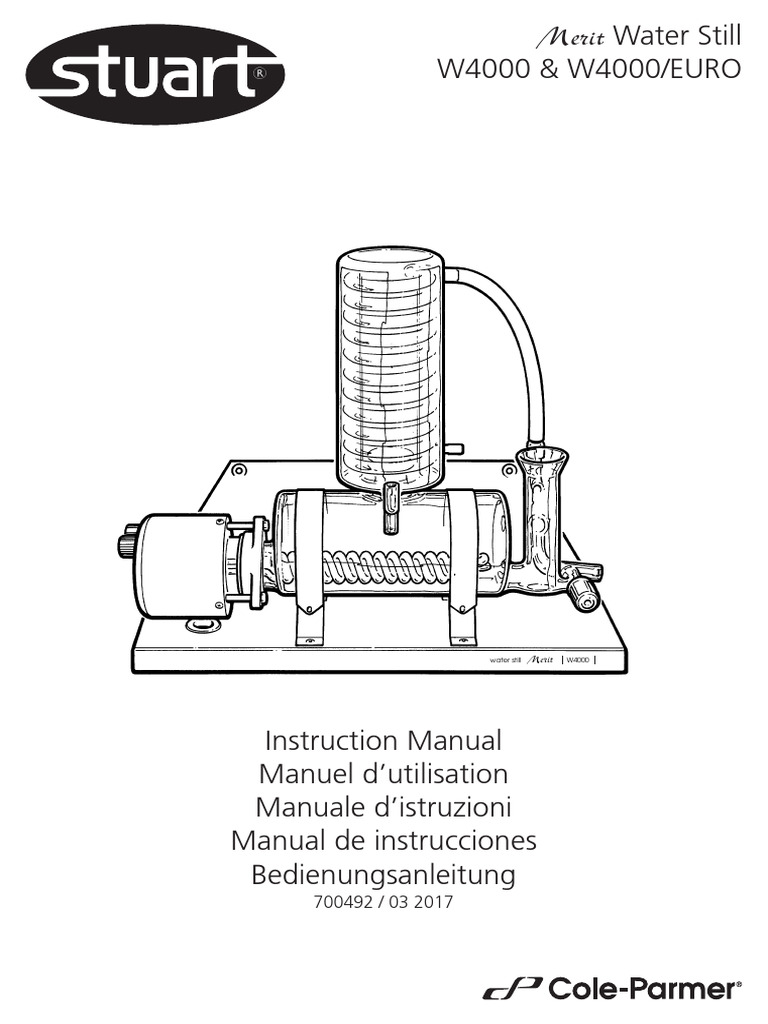 Manual Merit Water Still W4000 and W4000EURO | PDF | Thermostat | Water