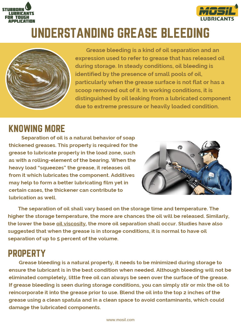 Understanding Grease Bleeding and Oil Separation | PDF | Lubricant ...
