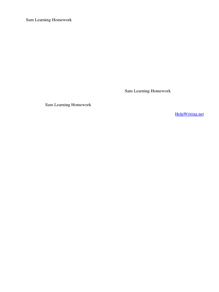 Sam Learning Homework Support Guide | PDF | Educational Technology ...