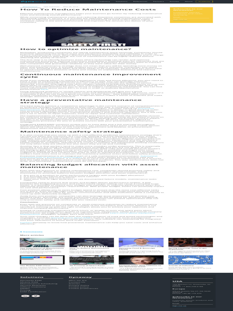 How To Reduce Maintenance Costs | PDF | Business