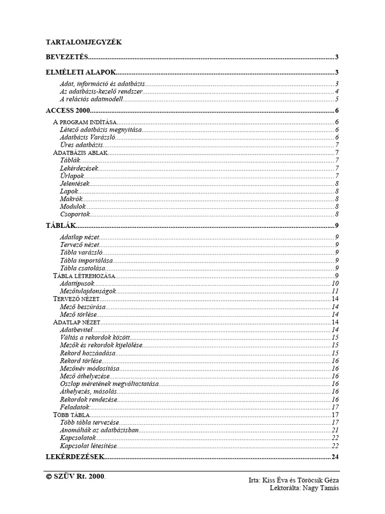 Access 2000 Kezdoknek | PDF