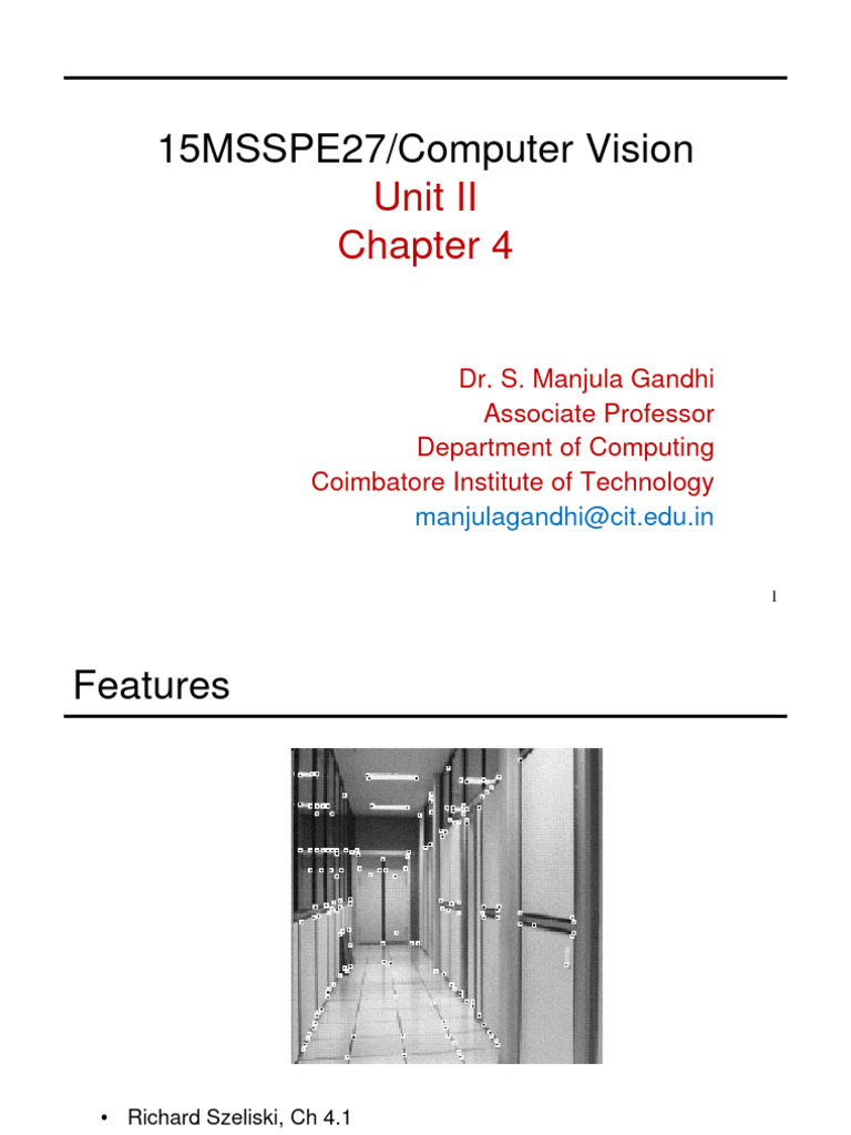 Unit II - Chapter 4 - Feature Detection | PDF | Eigenvalues And Eigenvectors | Receiver ...