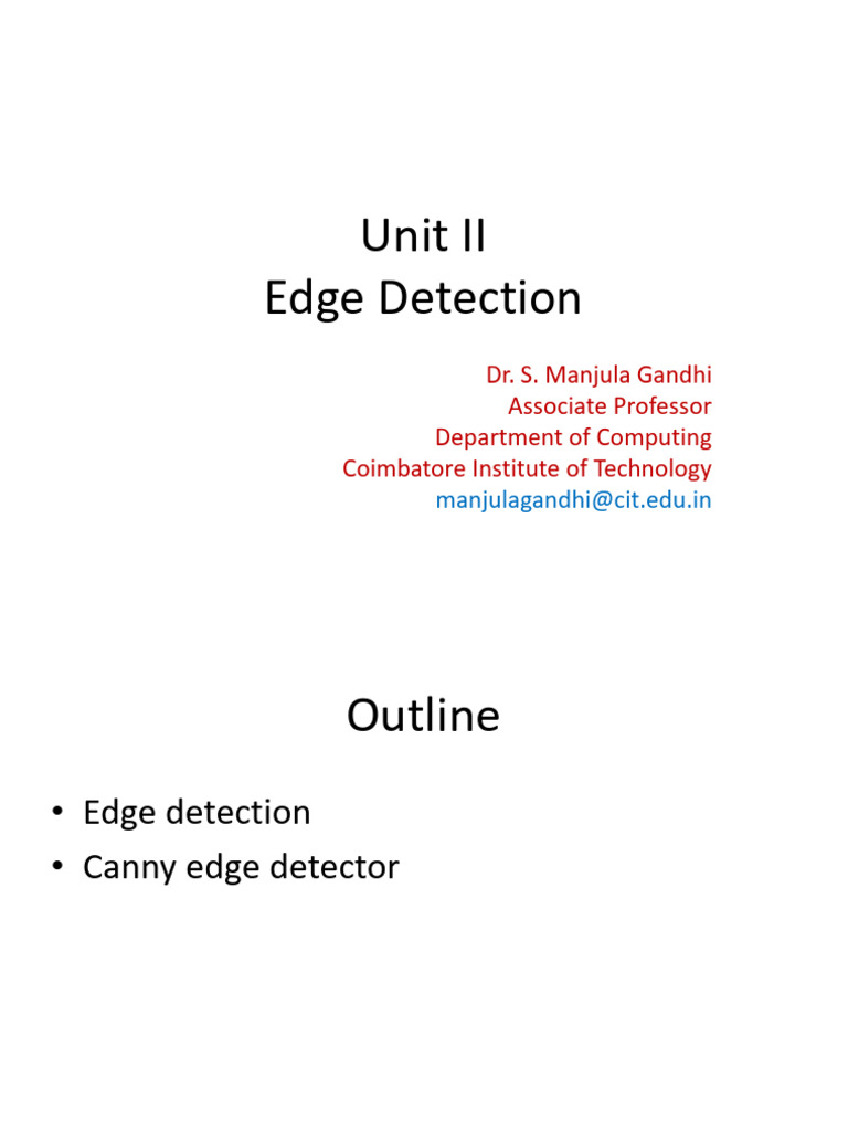 Unit II - Chapter 4 - Edge Detection | PDF | Applied Mathematics | Graphics