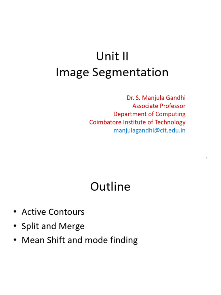 Unit II - Chapter 5 - Segmentation | PDF | Image Segmentation | Eigenvalues And Eigenvectors