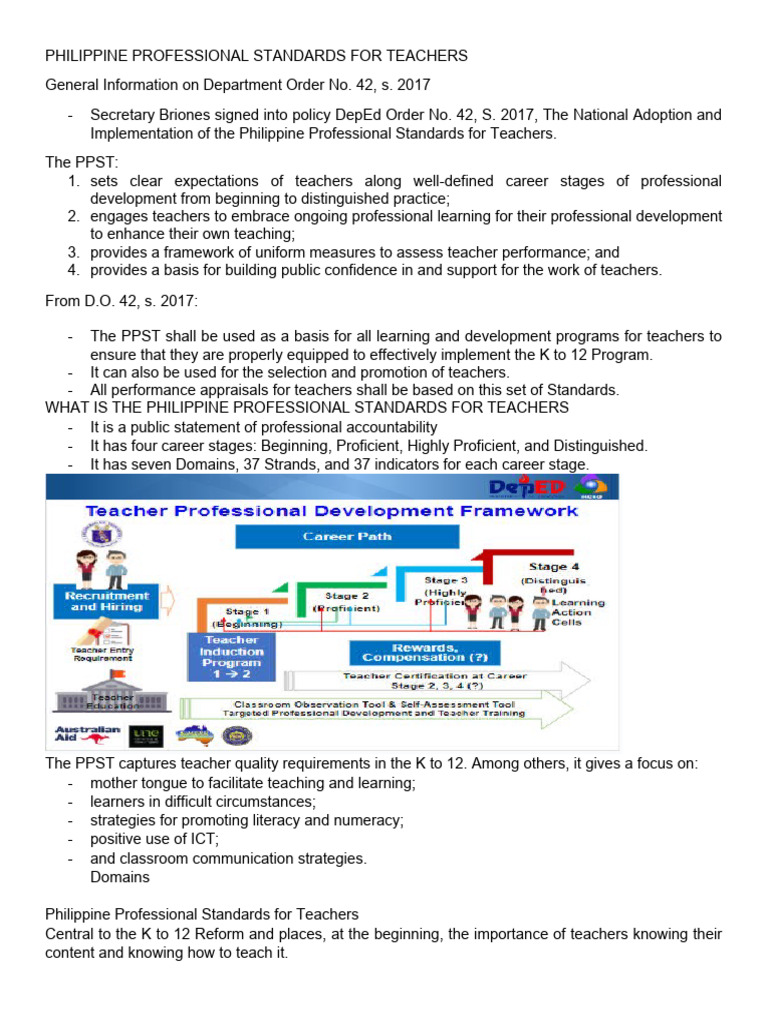 Philippine Professional Standards for Teachers | PDF | Learning | Teachers