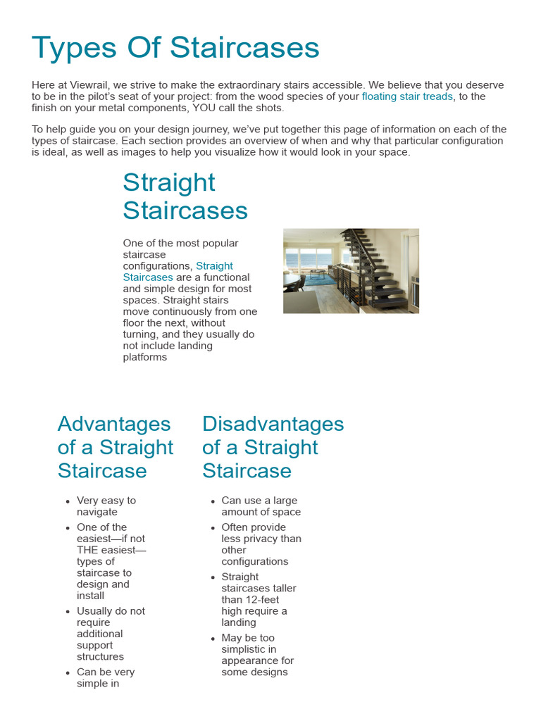 Types of Staircases Explained | PDF | Stairs