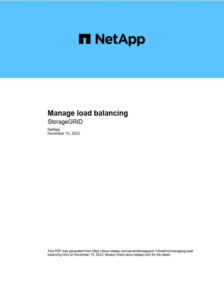 Manage Load Balancing Pdf Port Computer Networking Computer Network
