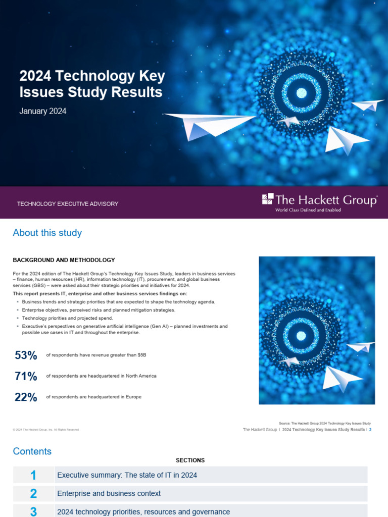 The Hackett Group Technology Key Issues 2024 Study Results Freshworks | Download Free PDF ...