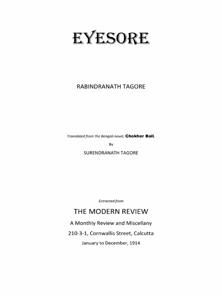 Eyesore - Rabindranath Tagore | PDF