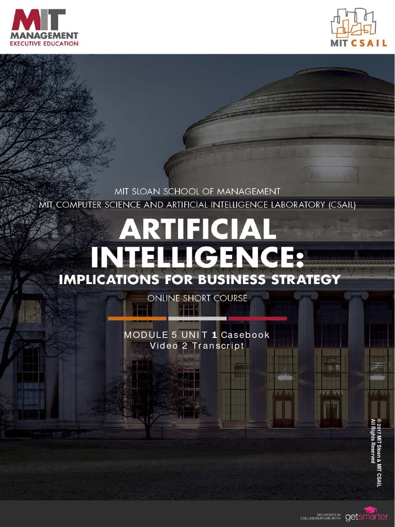 MIT AI M5U1 Casebook Video 2 Transcript | PDF | Automation | Space ...